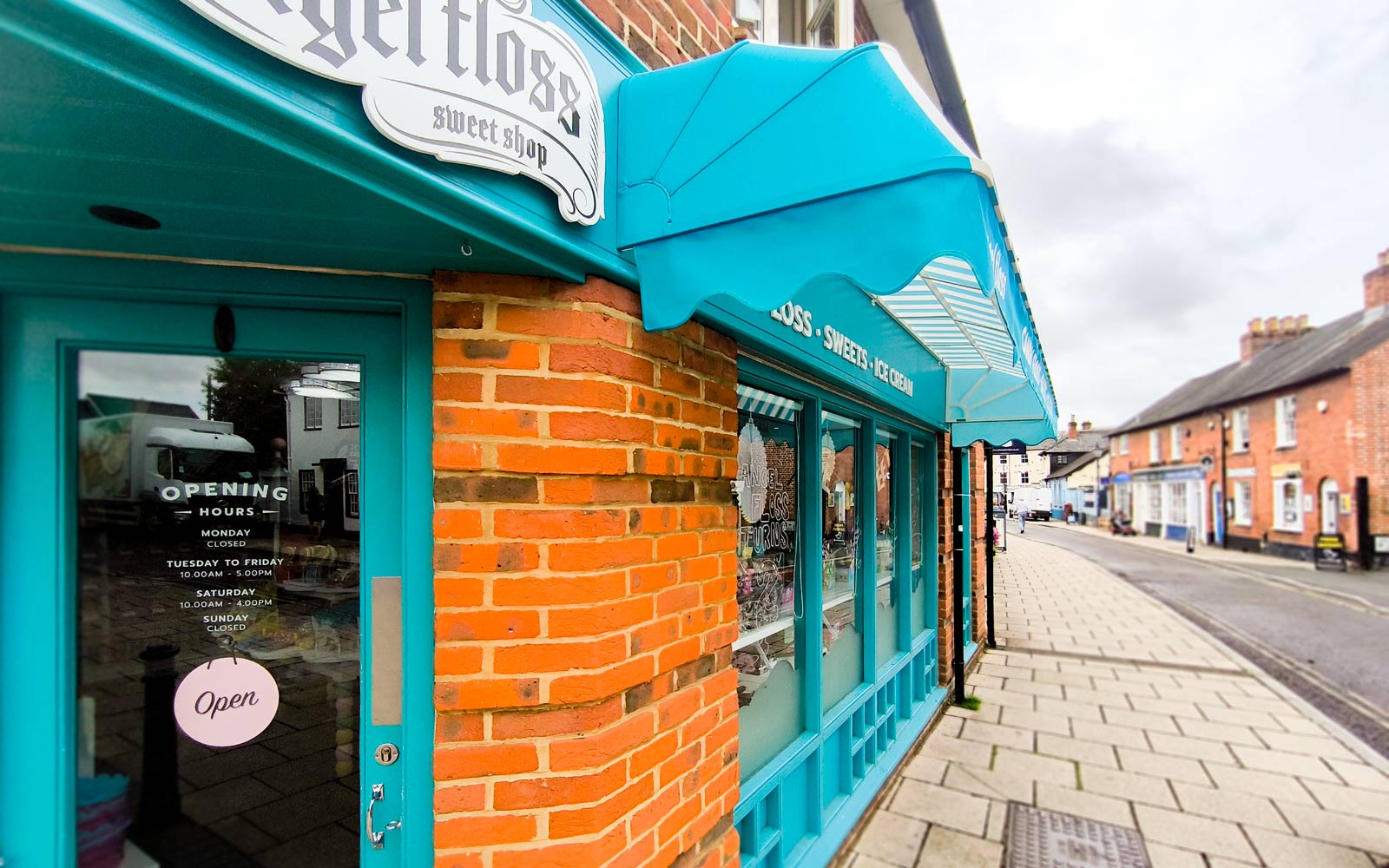 Custom Shopfront Canopy for Angel Floss Boutique in Hampshire
