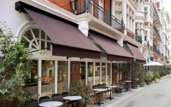 Six Bespoke Greenwich® Restaurant awnings for 74 Duke, Mayfair